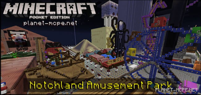 Download Notchland Amusement Park PE Map [Roller Coaster] For Minecraft ...